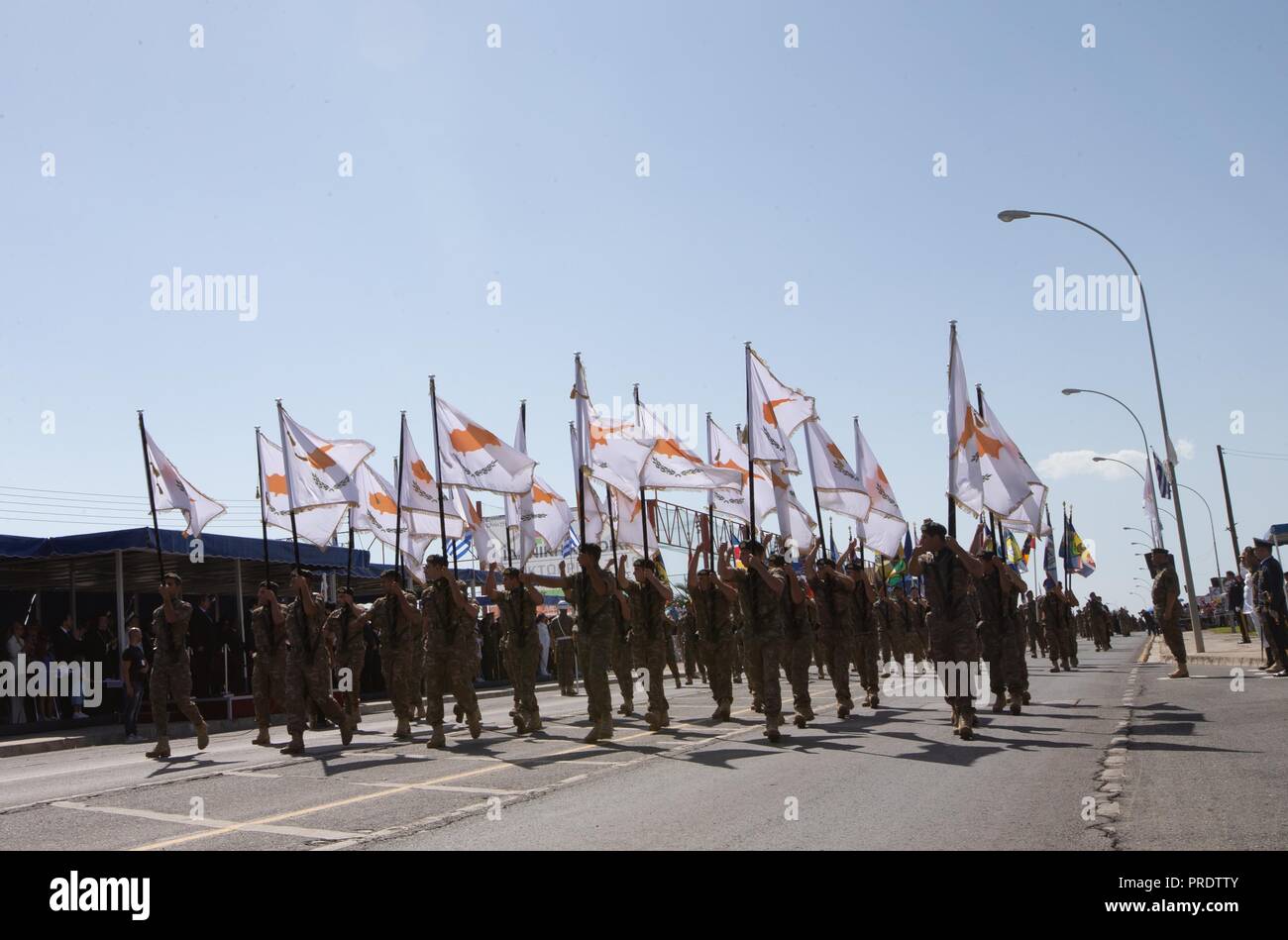 Nicosia, Cyprus. 1st Oct, 2018. Soldiers of Cypriot National Guard ...