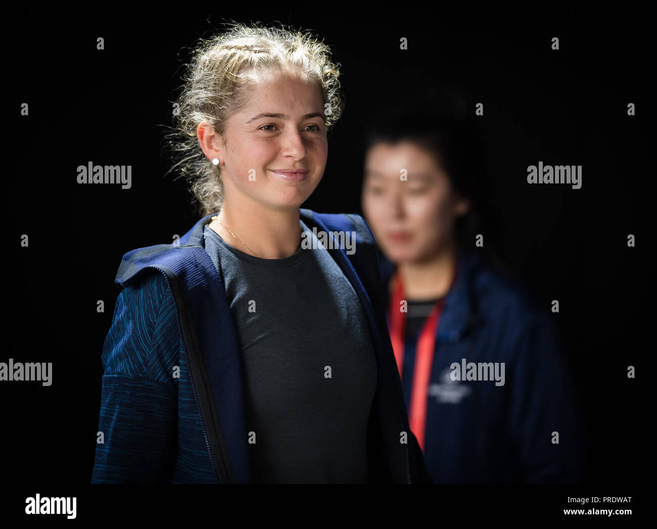 October 1, 2018 - Jelena Ostapenko of Latvia visits the Mercedes Benz ...