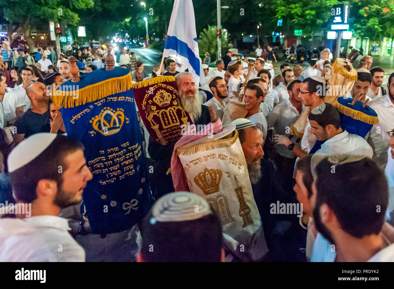 Israel, Tel Aviv - 1 October 2018: Simchat torah festivity on Kikar ...