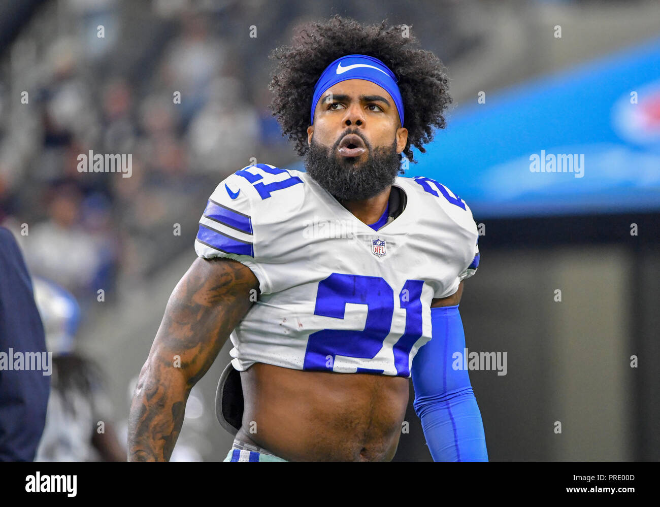 September 30, 2018: Dallas Cowboys running back Ezekiel Elliott #21 ...