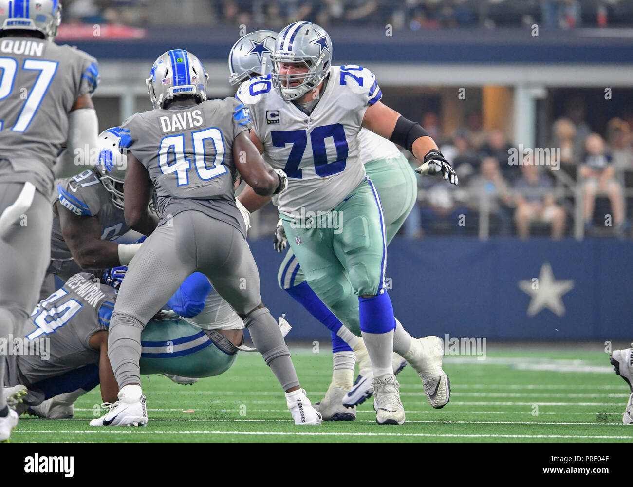 September 30, 2018: Dallas Cowboys offensive guard Zack Martin #70 ...