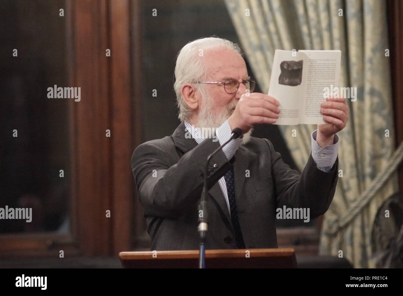 London, UK. 01st Oct, 2018. Professor David Crystal tells National ...