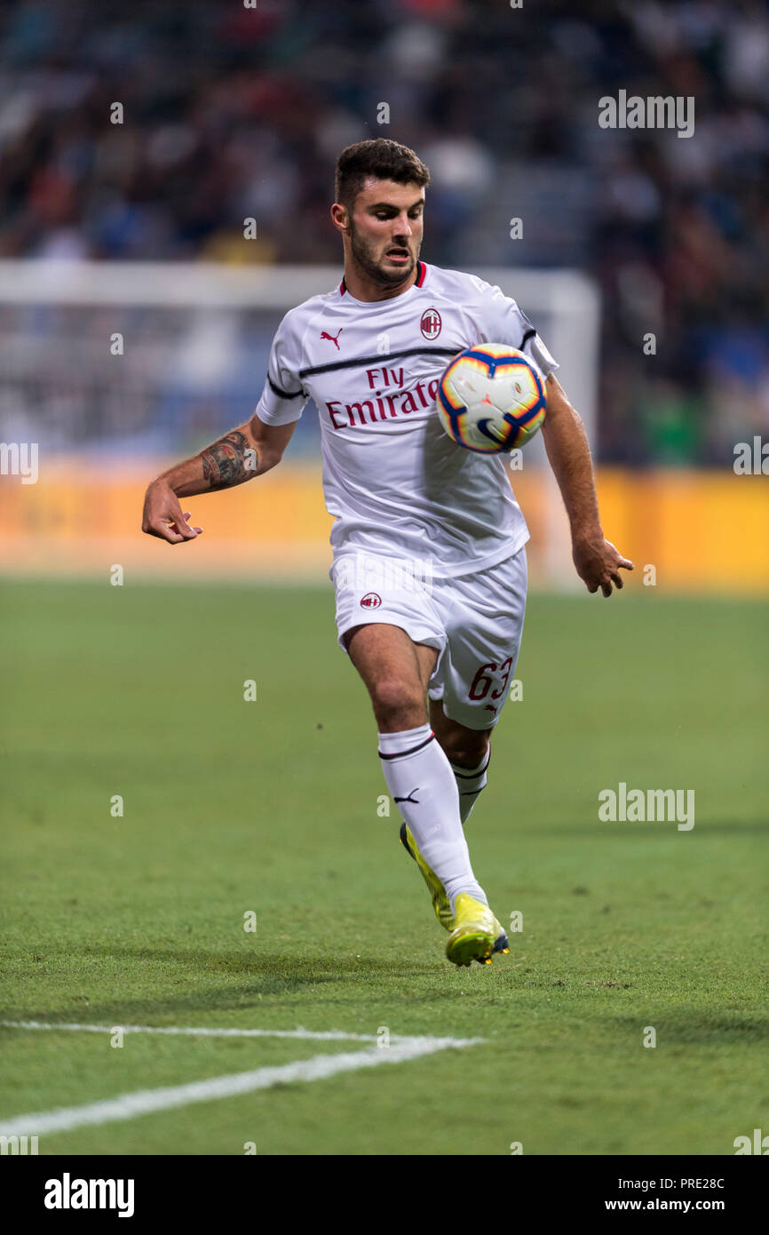Patrick Cutrone (Milan) during the Italian "Serie A" match between Sassuolo 1-4 Milan at Mapei ...