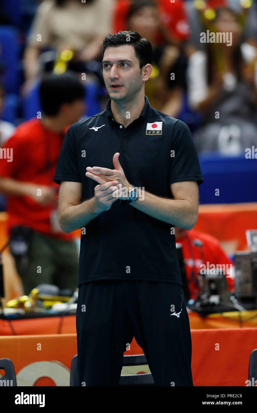 Kanagawa, Japan. 1st Oct, 2018. Ferhat Akbas (JPN) Volleyball : FIVB ...