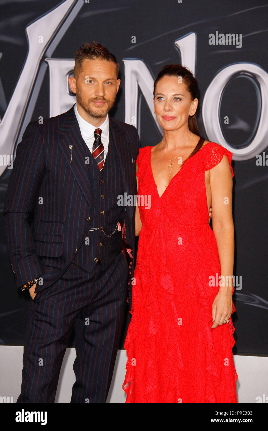 Tom Hardy, Kelly Marcel at the World Premiere of Columbia Pictures ...