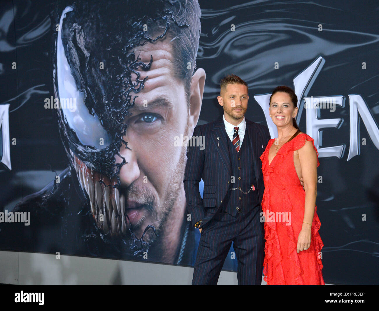 LOS ANGELES, CA. October 01, 2018: Tom Hardy & Kelly Marcel at the ...