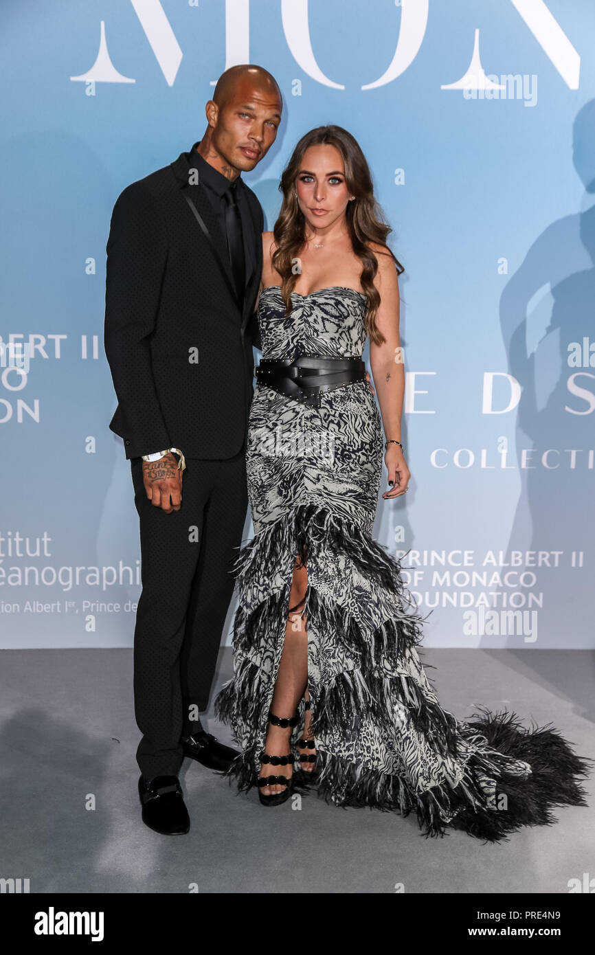 26.09.2018, Monaco: Jeremy Meeks and Chloe Green as guests at the Monte ...