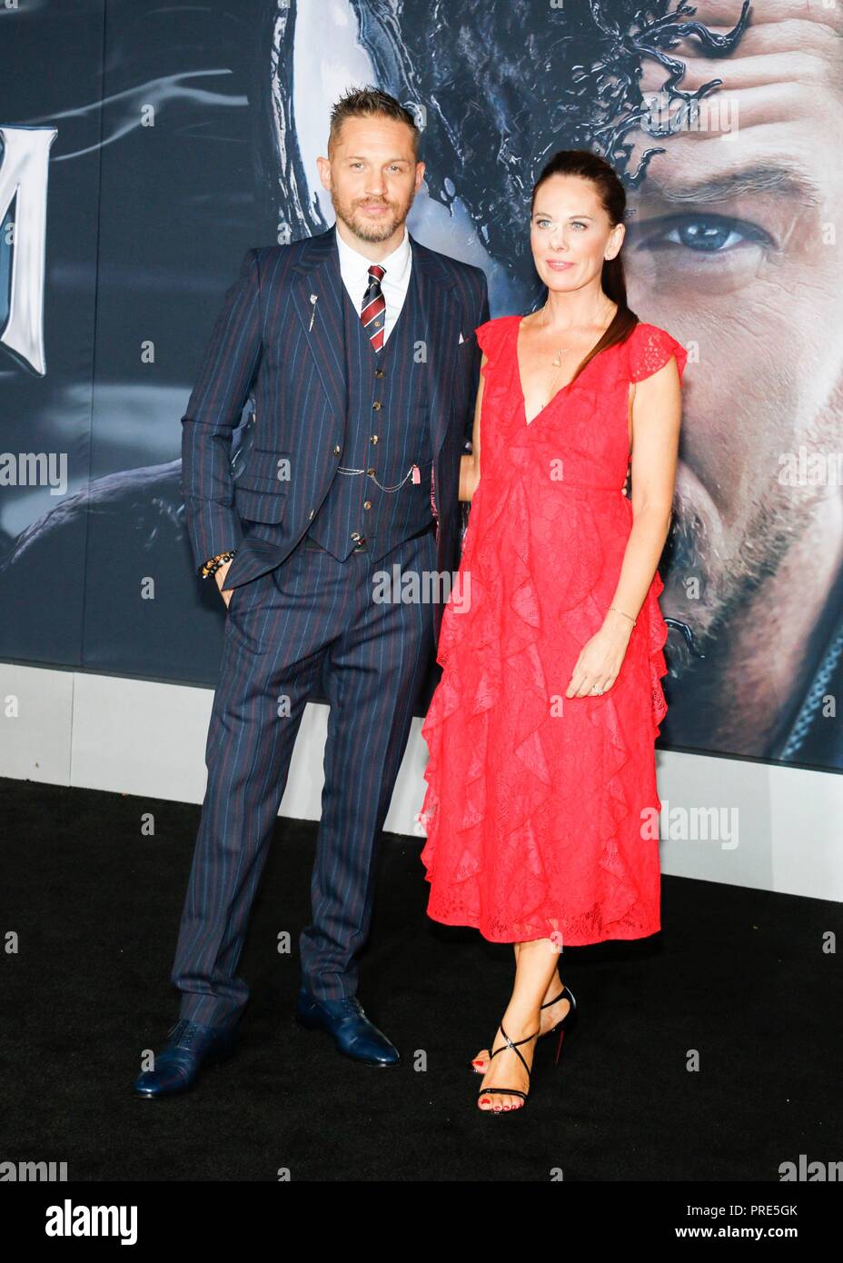 Los Angeles, CA, USA. 1st Oct, 2018. Tom Hardy, Kelly Marcel at ...