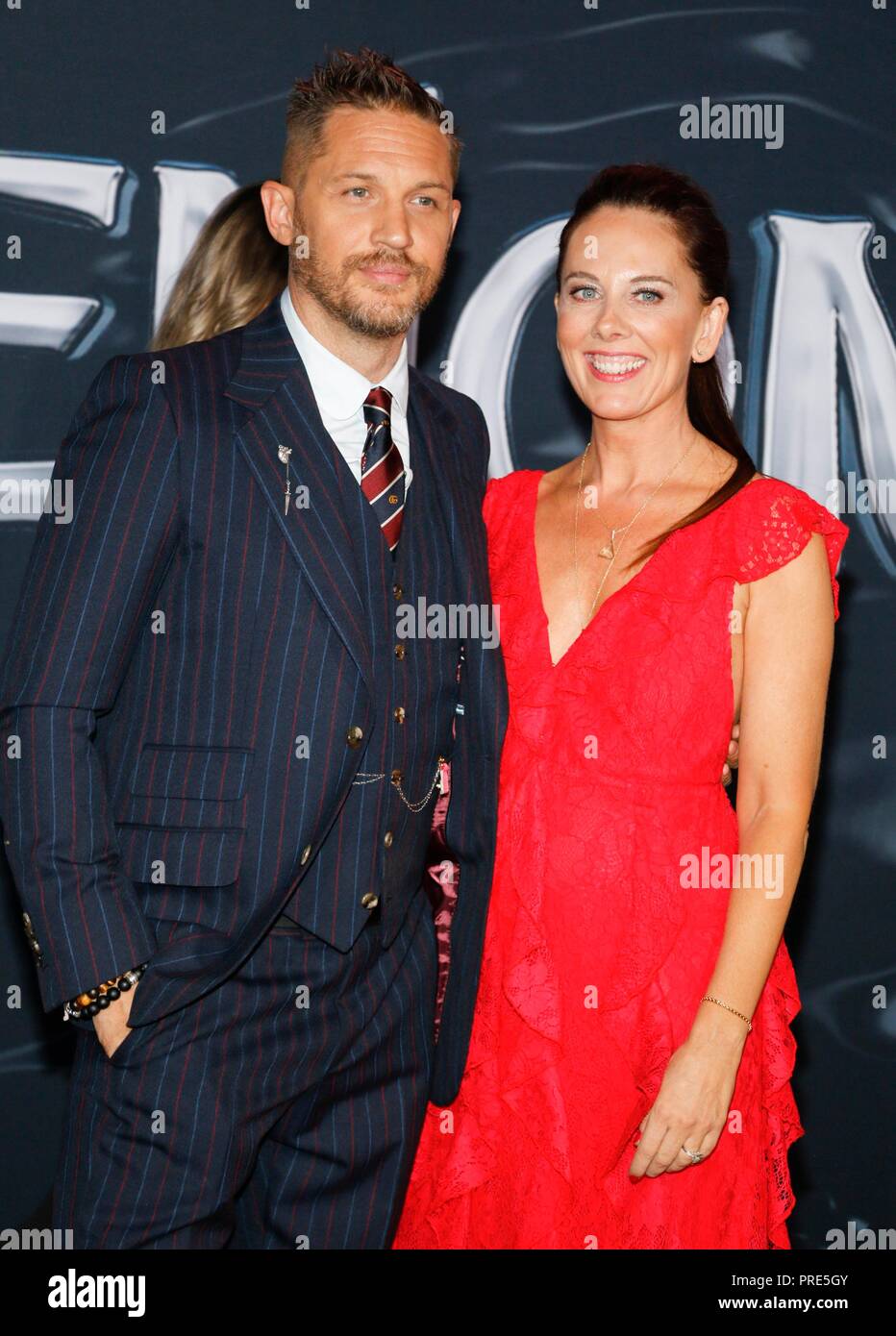 Los Angeles, CA, USA. 1st Oct, 2018. Tom Hardy, Kelly Marcel at ...