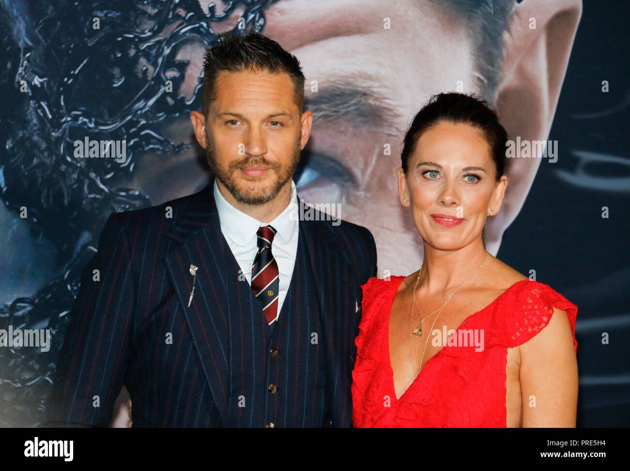 Los Angeles, CA, USA. 1st Oct, 2018. Tom Hardy, Kelly Marcel at ...