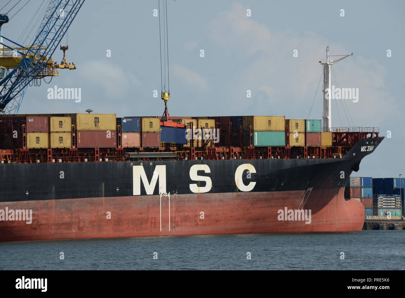 Accra, Ghana. 11th June, 2018. A ship with containers on board is ...