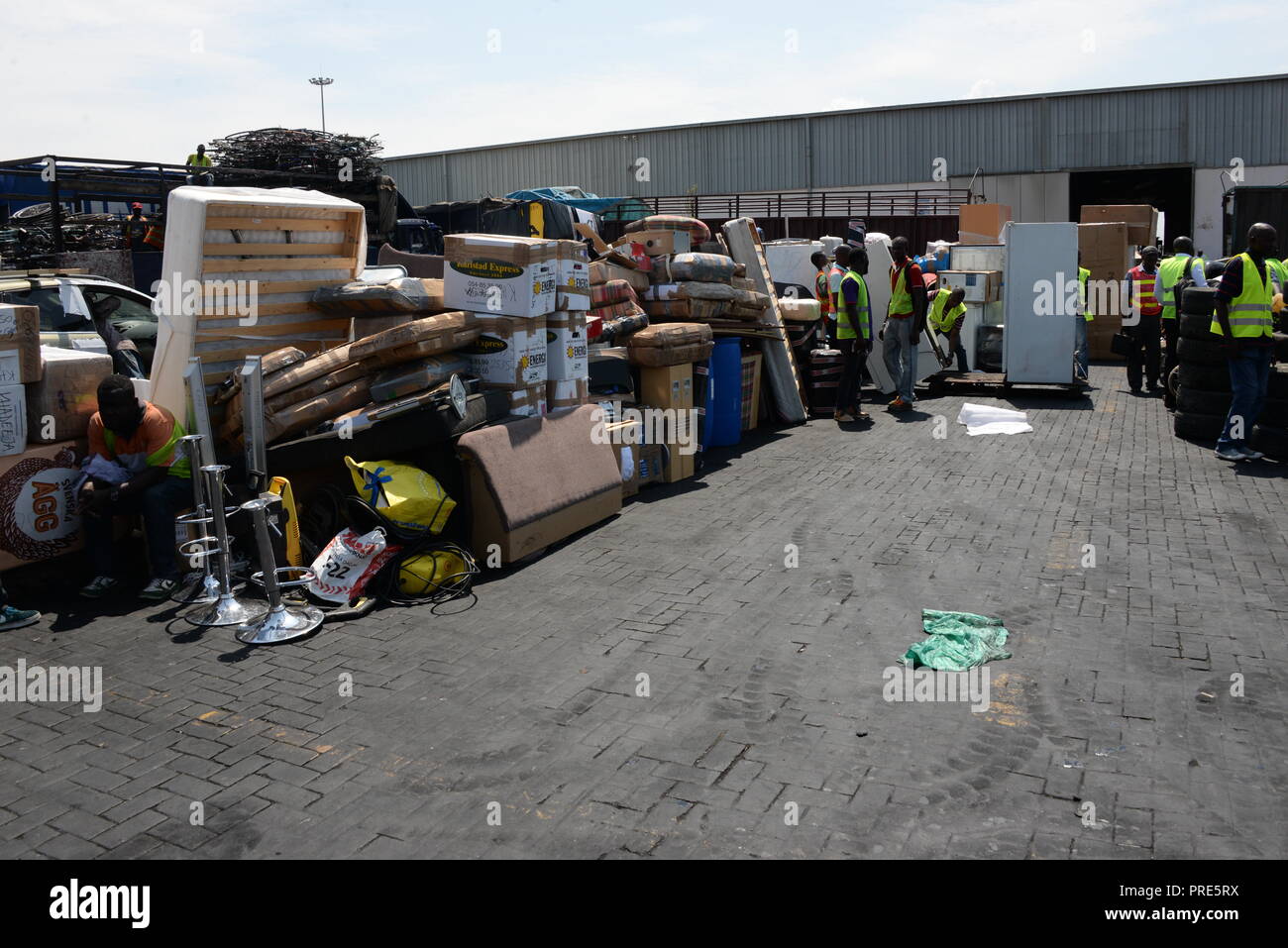 Accra, Ghana. 11th June, 2018. Containers arriving at the Tema port ...