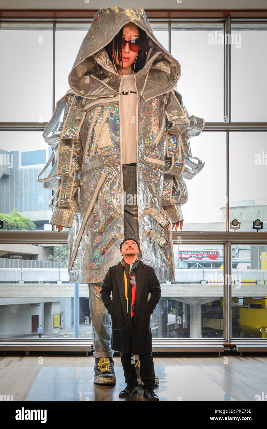 Southbank Centre, London, UK, 2nd Oct 2018. Artist Tim Yip with Lili ...