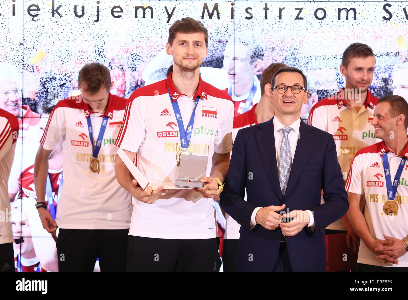 Poland's National Volleyball team, the winners of 2018 FIVB Volleyball ...