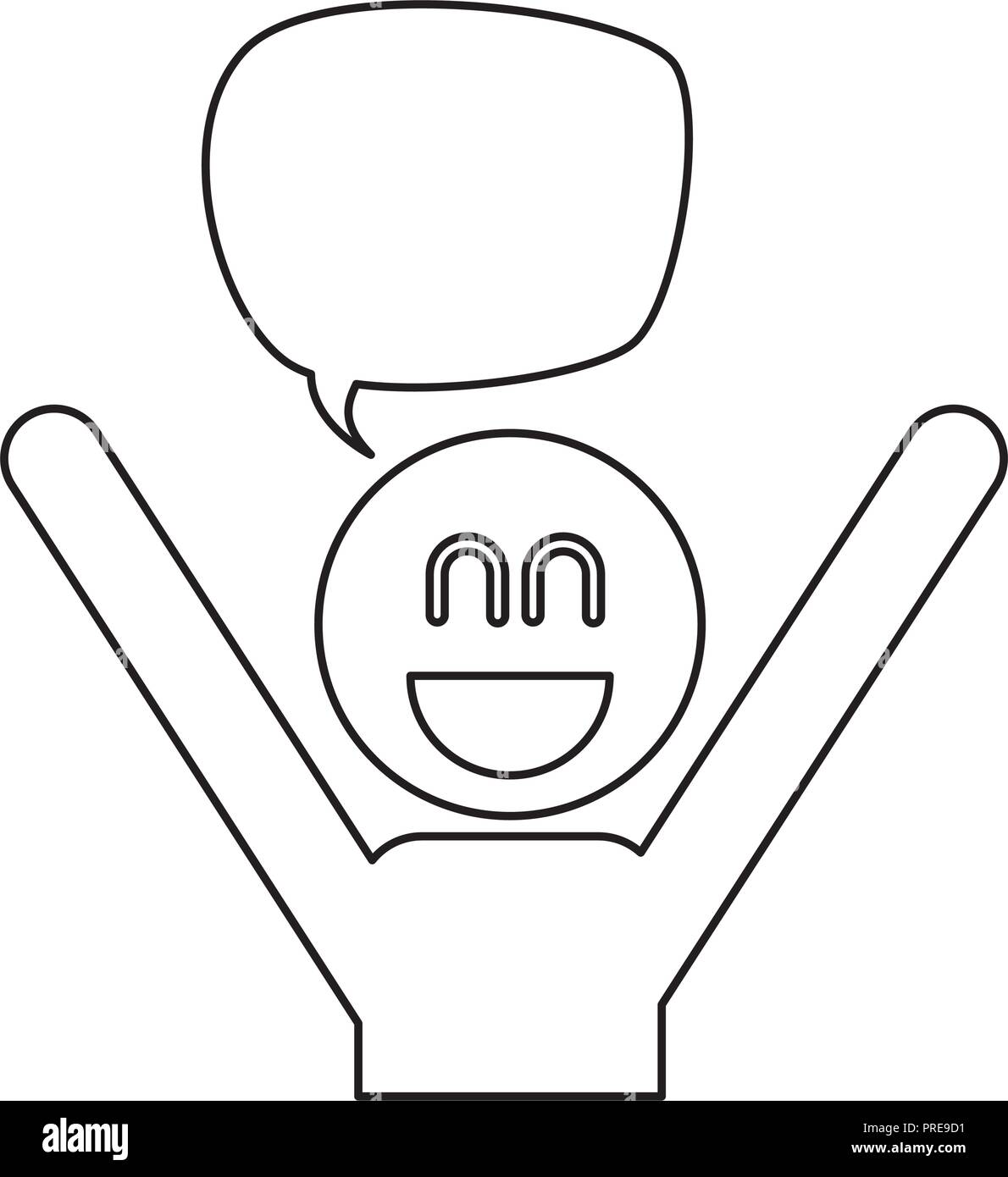 human figure silhouette with speech bubble vector illustration design ...