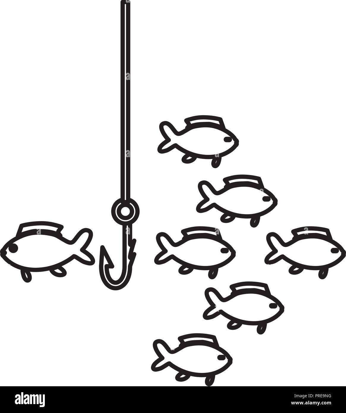 Fish shoal icon Black and White Stock Photos & Images - Alamy