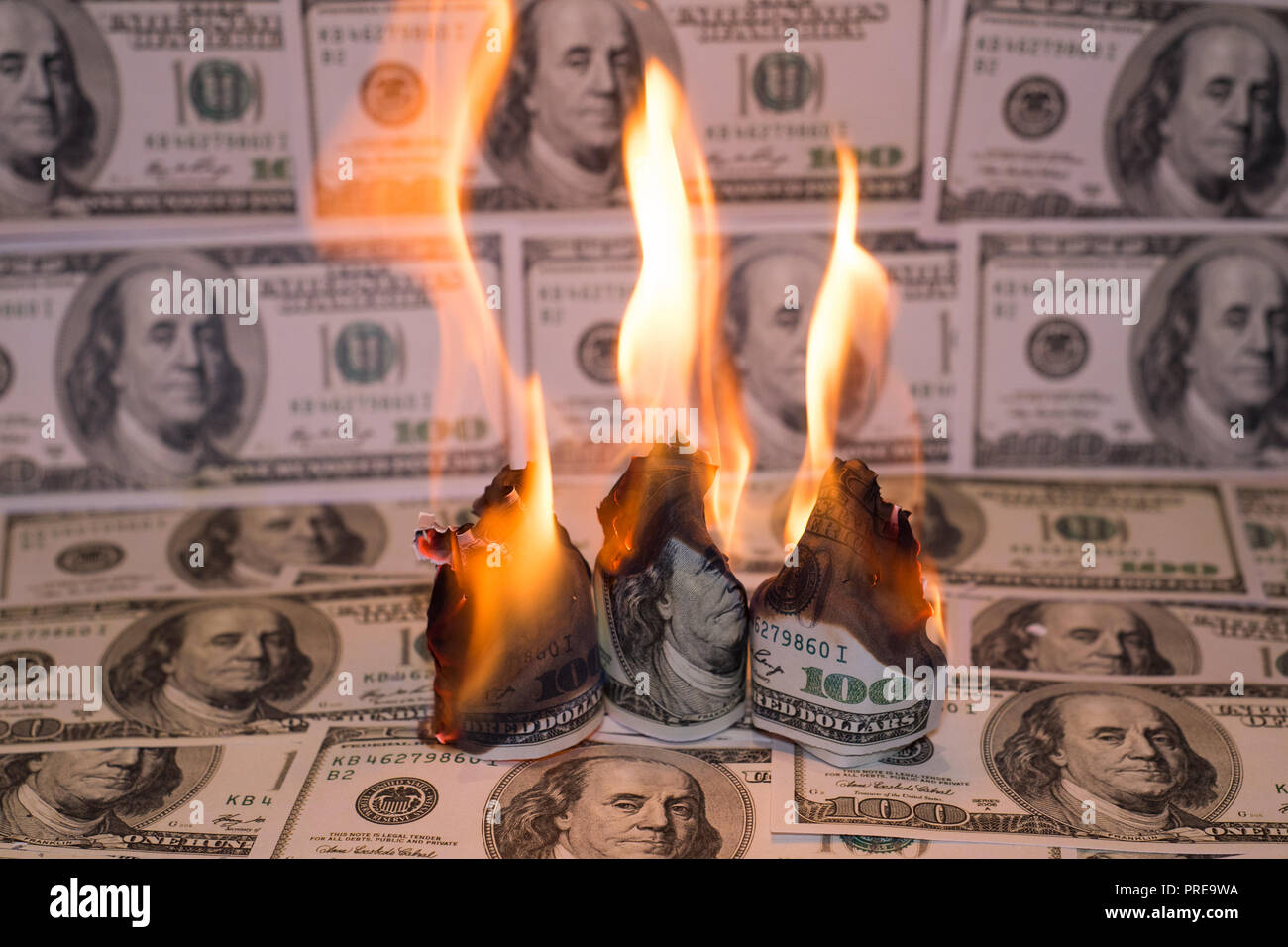 One Burnt Us Dollar Bill High Resolution Stock Photography and Images ...