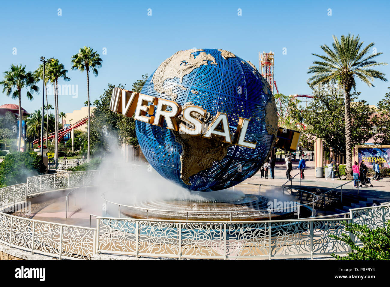 ORLANDO, FLORIDA, USA - DECEMBER, 2017: Iconic Universal Studios globe ...