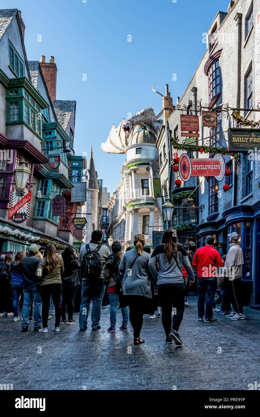 ORLANDO, FLORIDA, USA - DECEMBER, 2017: The Wizarding World of Harry ...