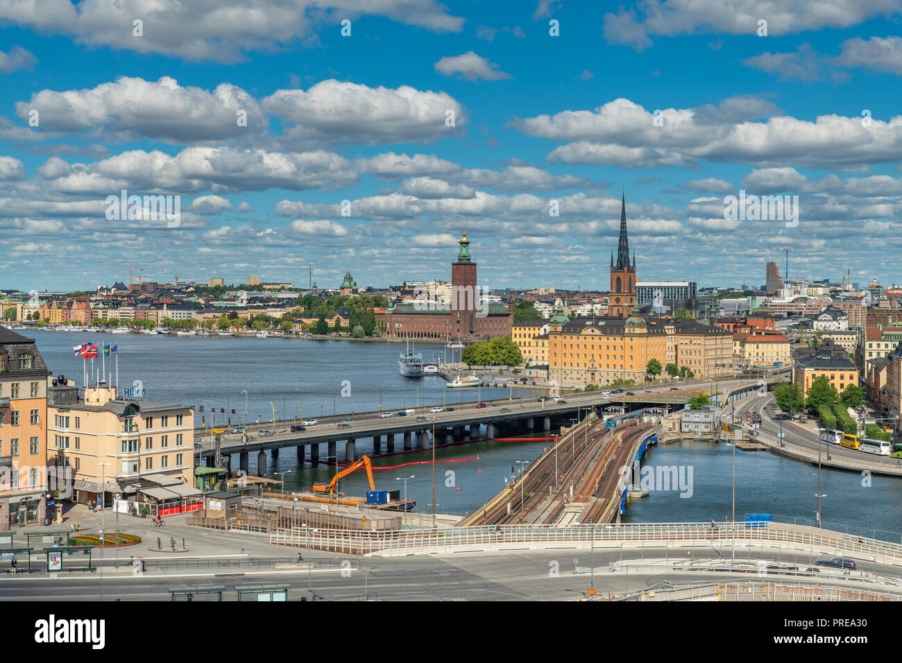 STOCKHOLM, SWEDEN - July 1, 2018 : View of Stockholm city seen from the ...