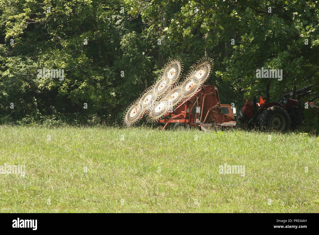 Hay rake machine Stock Photo - Alamy