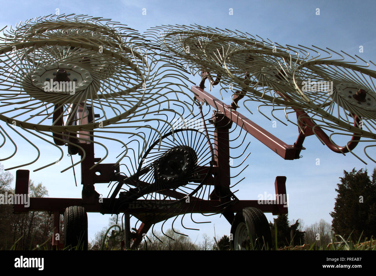 Hay rake machine Stock Photo - Alamy