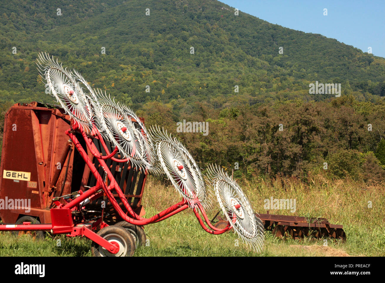 Hay rake machine Stock Photo - Alamy