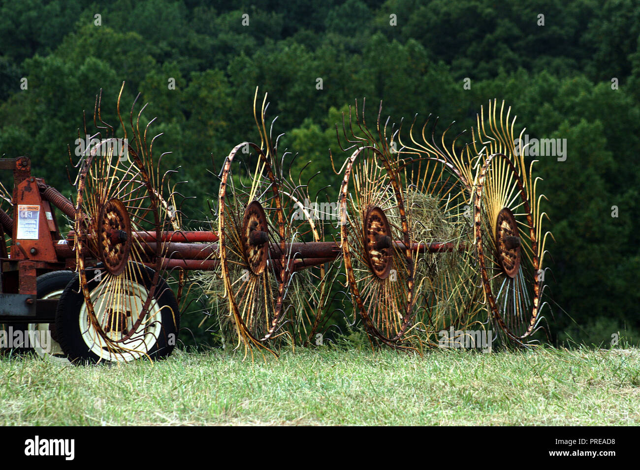 Hay rake machine Stock Photo - Alamy