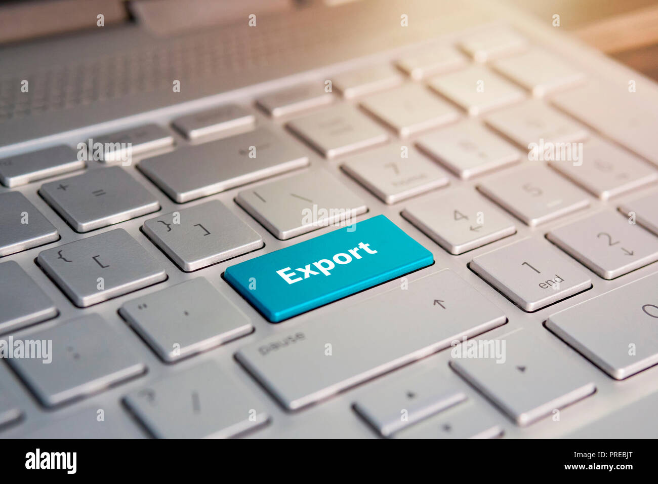 Business Concept: Close-up the Export button on the keyboard and have ...