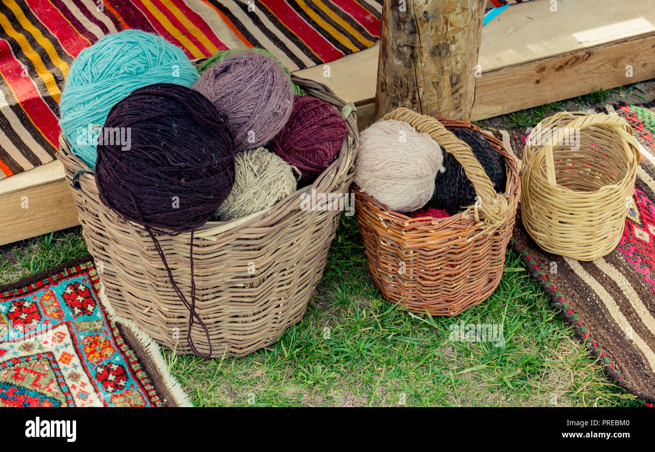 Set or rolls of colotful string Stock Photo - Alamy