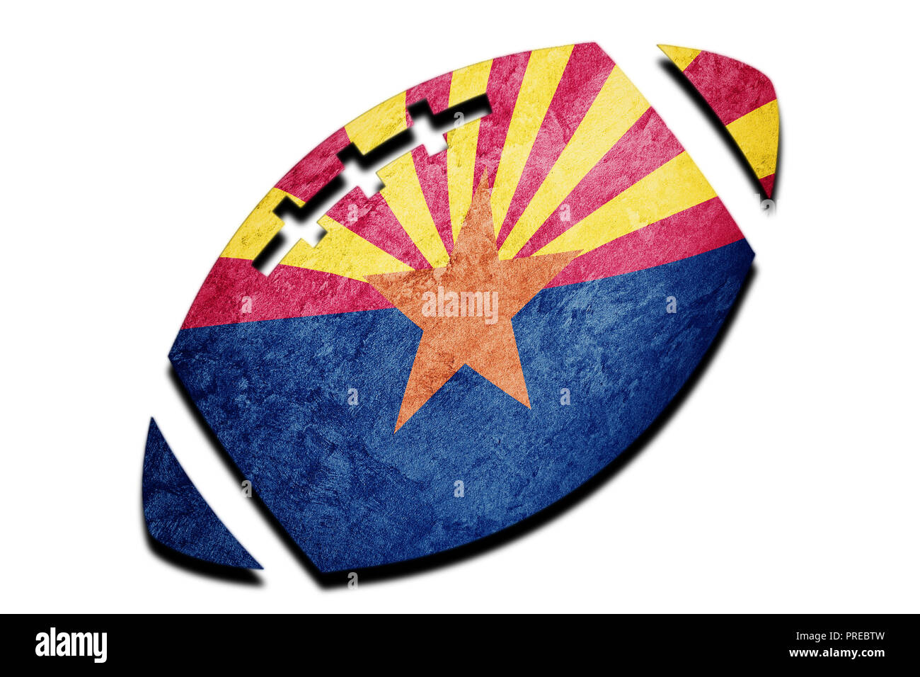 Rugby ball Arizona state flag. Arizona flag background Rugby ball Stock ...