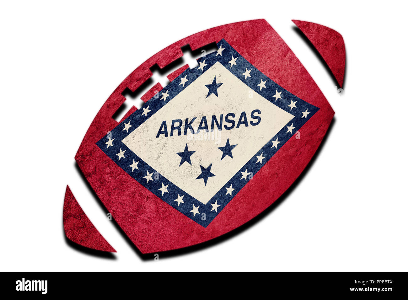Rugby ball Arkansas state flag. Arkansas flag background Rugby ball ...