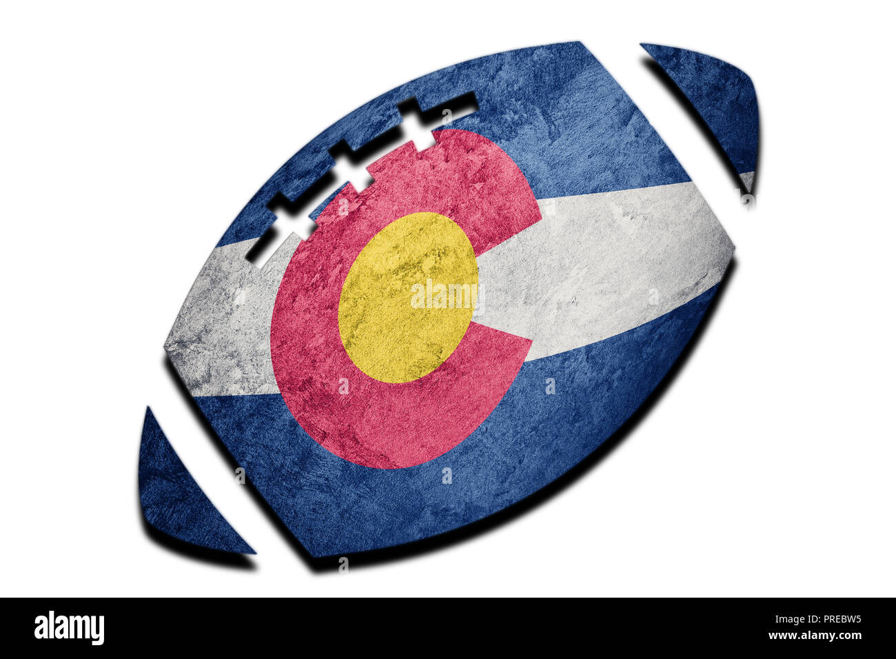 Rugby ball Colorado state flag. Colorado flag background Rugby ball ...