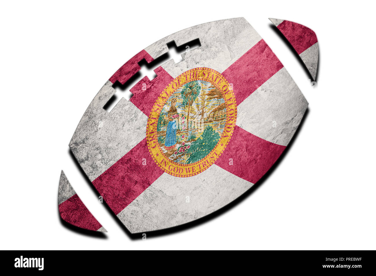 Rugby ball Florida state flag. Florida flag background Rugby ball Stock ...