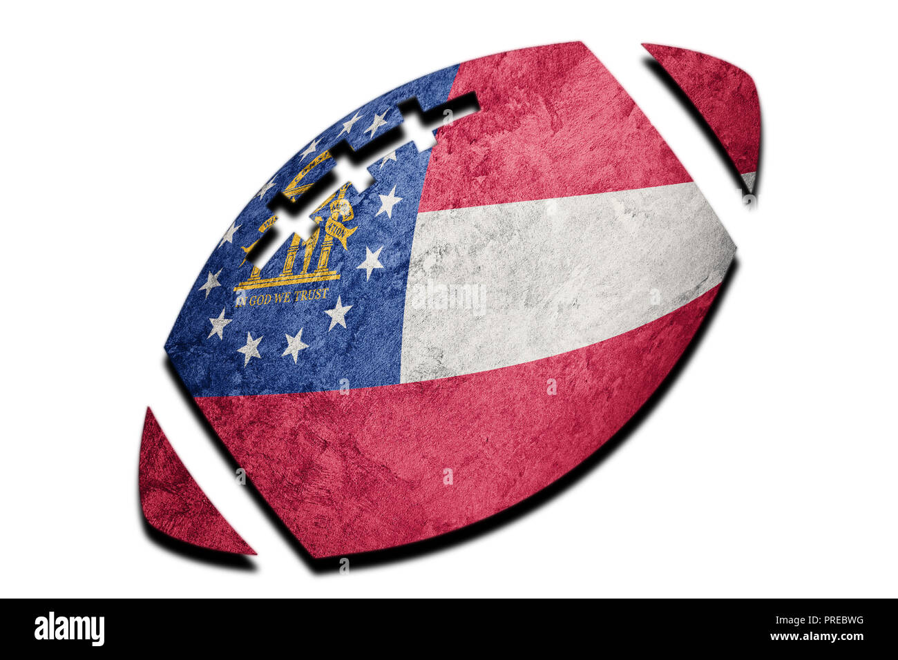 Rugby ball Georgia state flag. Georgia flag background Rugby ball Stock ...