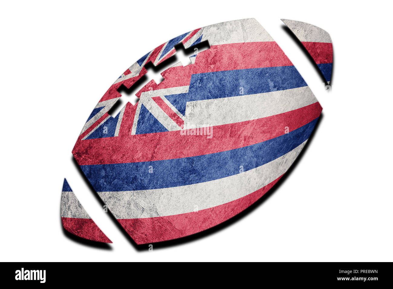 Rugby ball Hawaii state flag. Hawaii flag background Rugby ball Stock ...