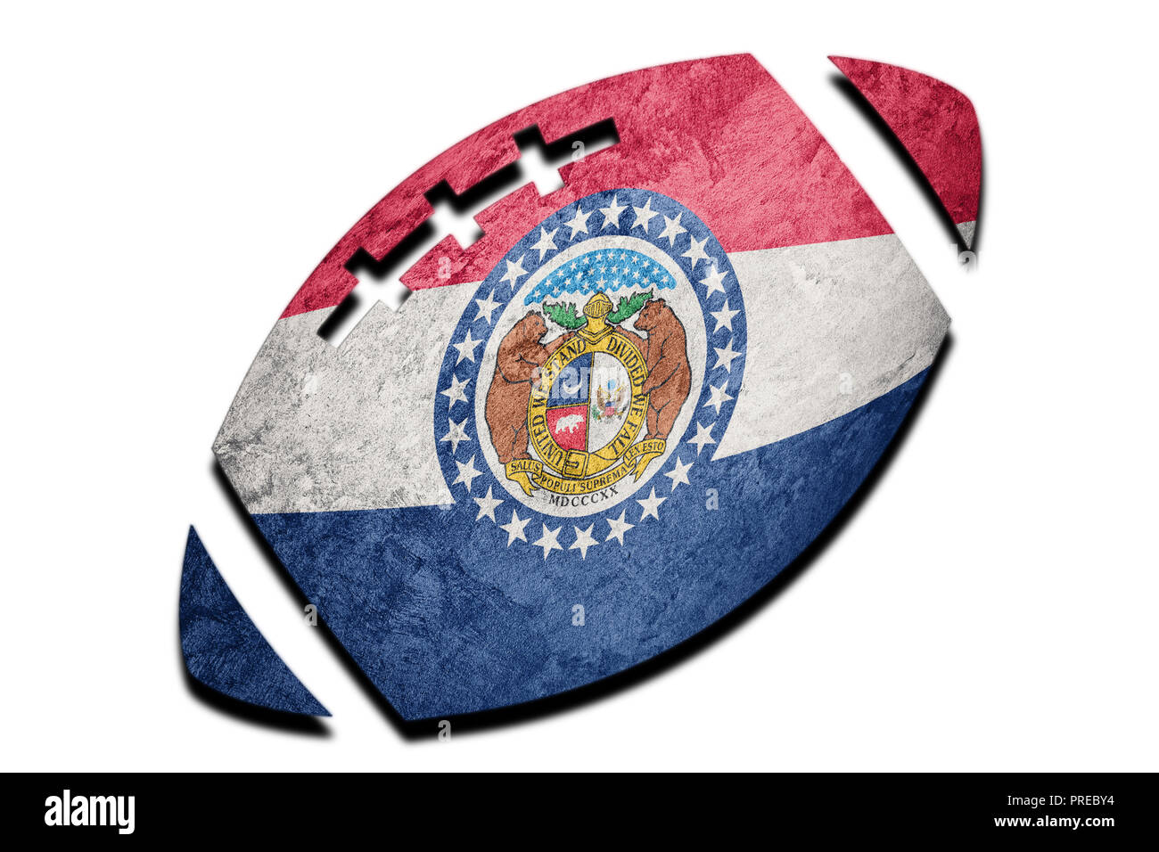 Rugby ball Missouri state flag. Missouri flag background Rugby ball ...
