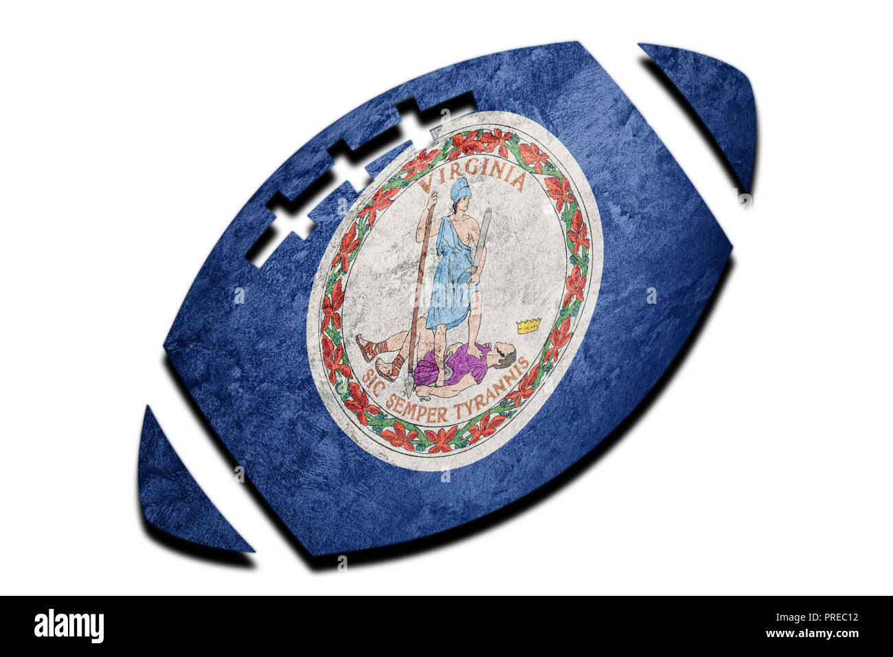 Rugby ball Virginia state flag. Virginia flag background Rugby ball ...
