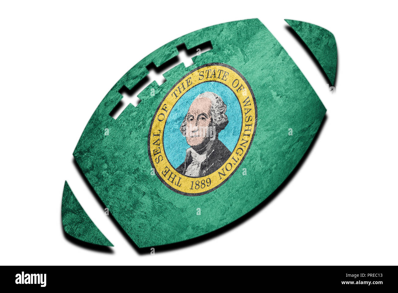 Rugby ball Washington state flag. Washington flag background Rugby ball ...