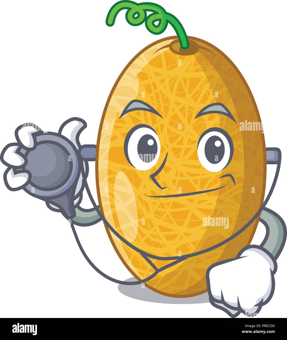 Professor melon cartoon character on white background vector ...