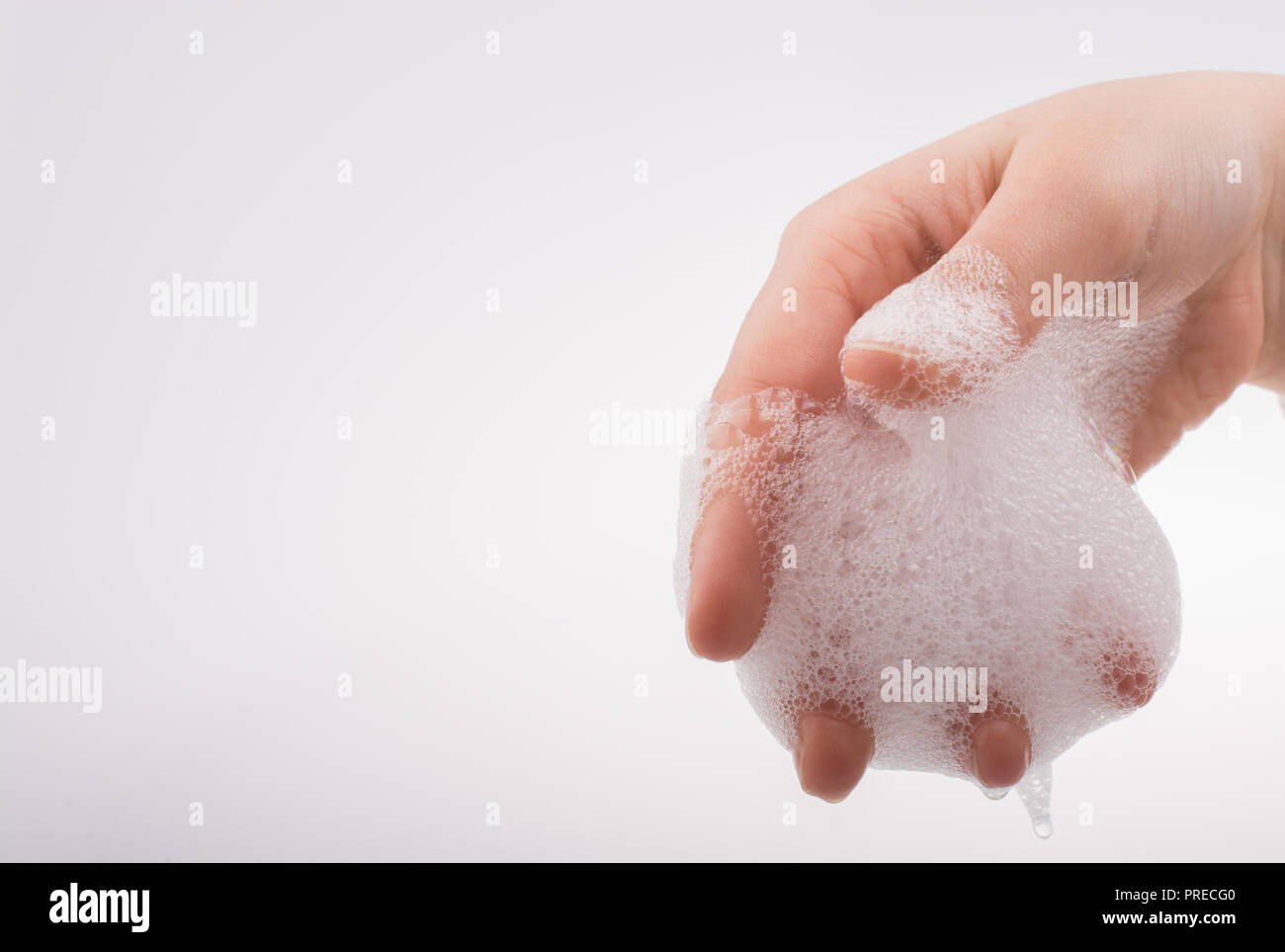 Hand washing and soap foam on a foamy background Stock Photo - Alamy