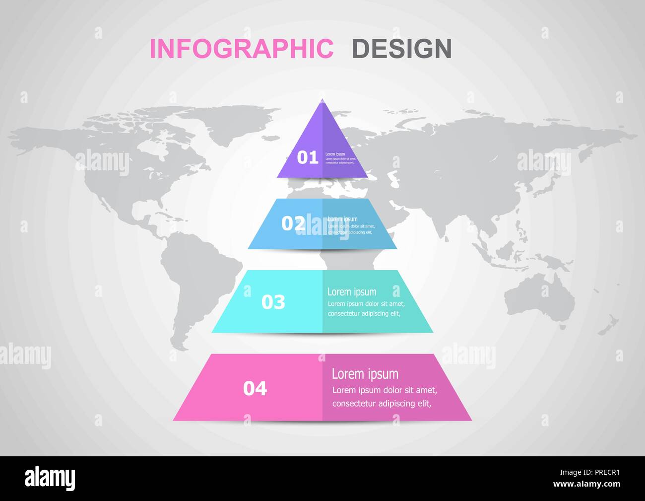 Infographic design template with triangle, stock vector Stock Vector ...