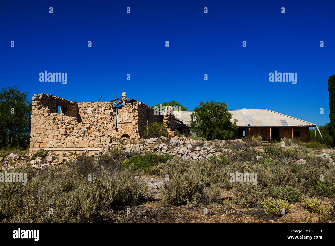Abandoned farm house ruins on Nullabor Plain near Cocklebiddy Western ...