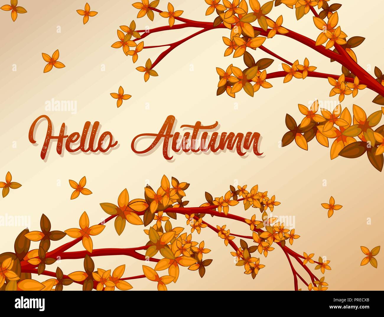 Hello Autumn background concept illustration Stock Vector Image & Art ...