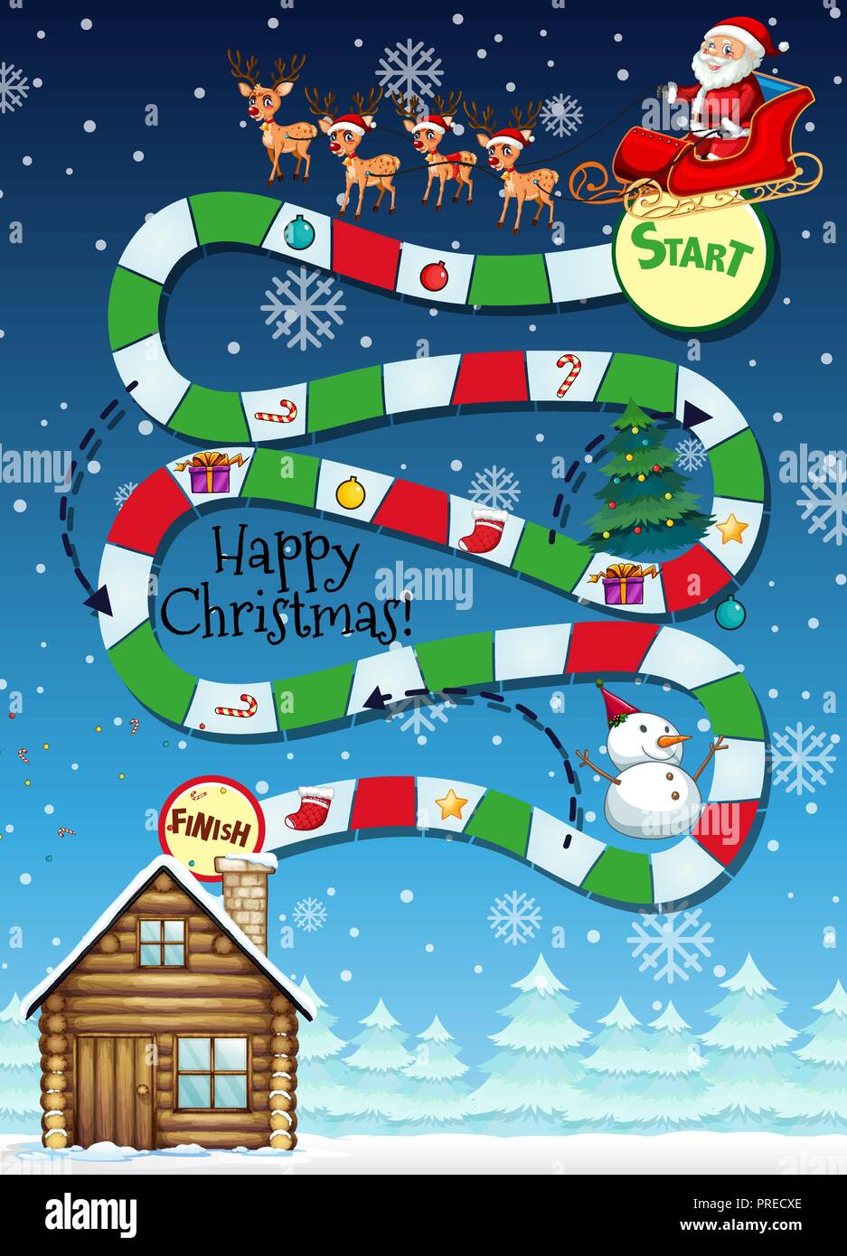 Santa find the way home illustration Stock Vector Image & Art - Alamy