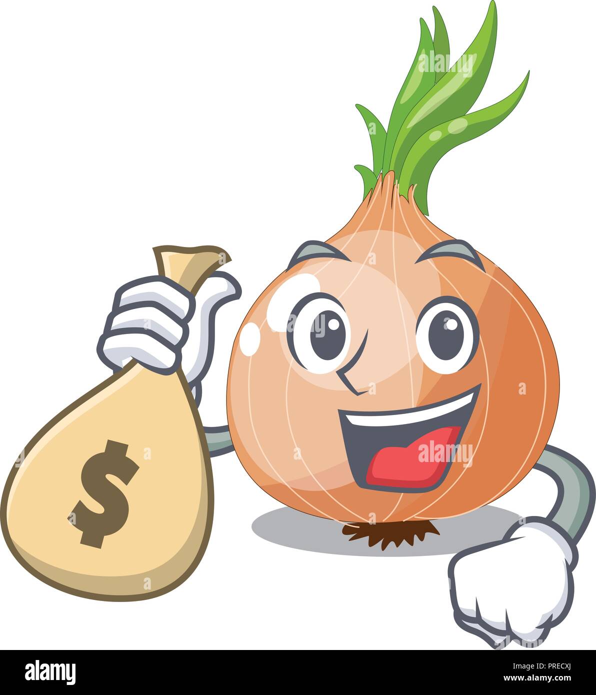 With money bag raw onions in a cartoon box Stock Vector Image & Art - Alamy