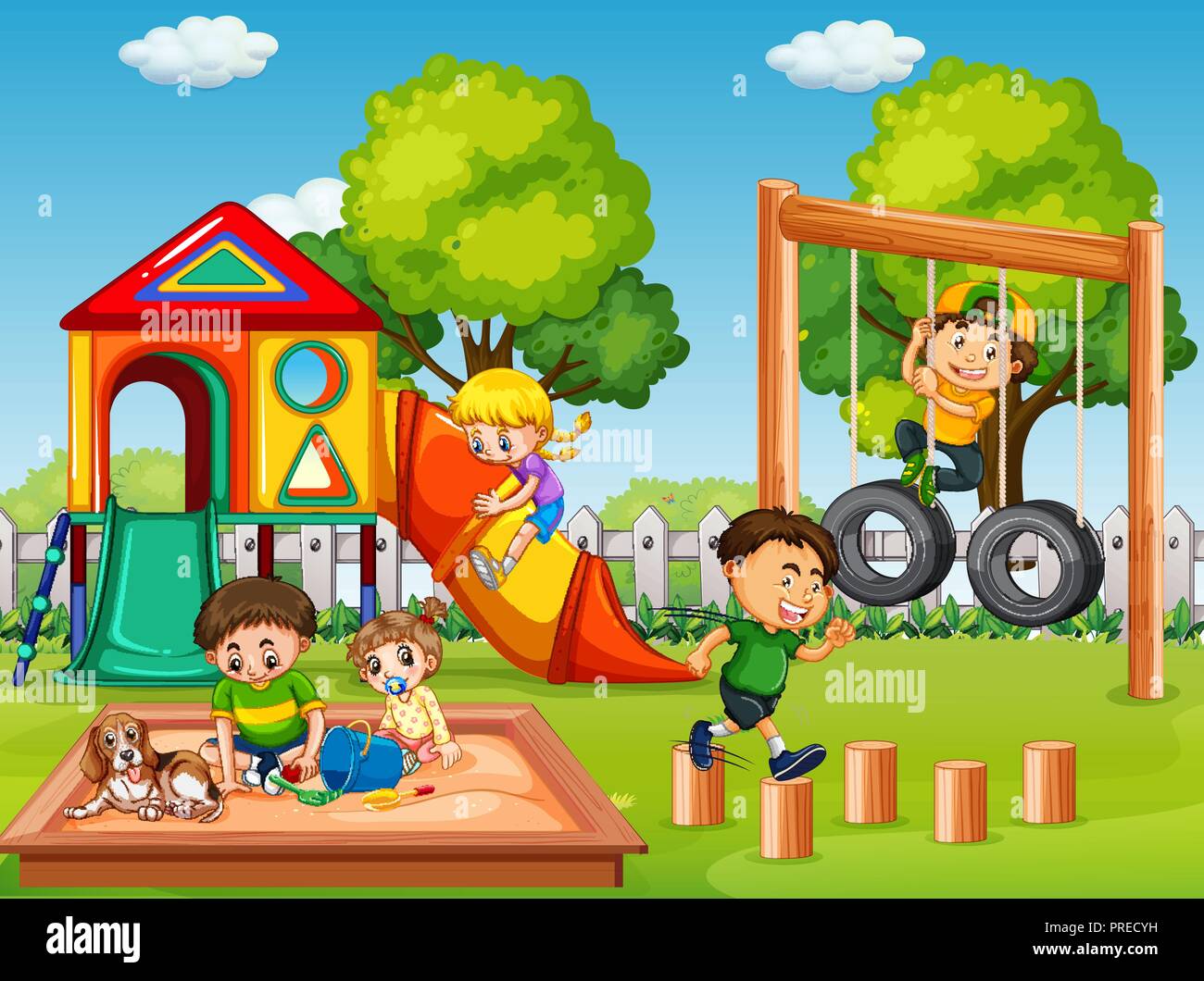 Playgrounds With Kids Clip Art