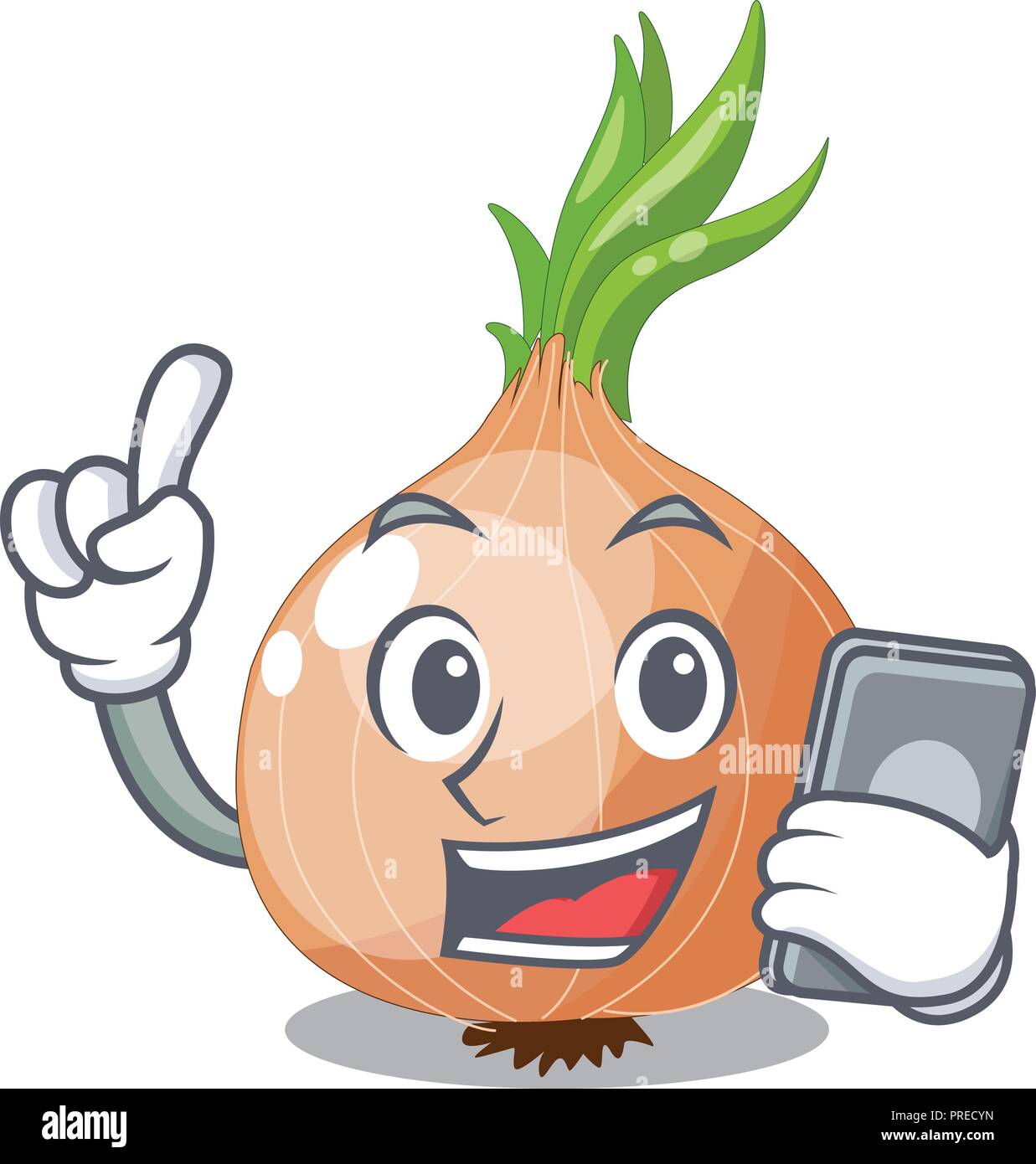 With phone raw onions in a cartoon box Stock Vector Image & Art - Alamy