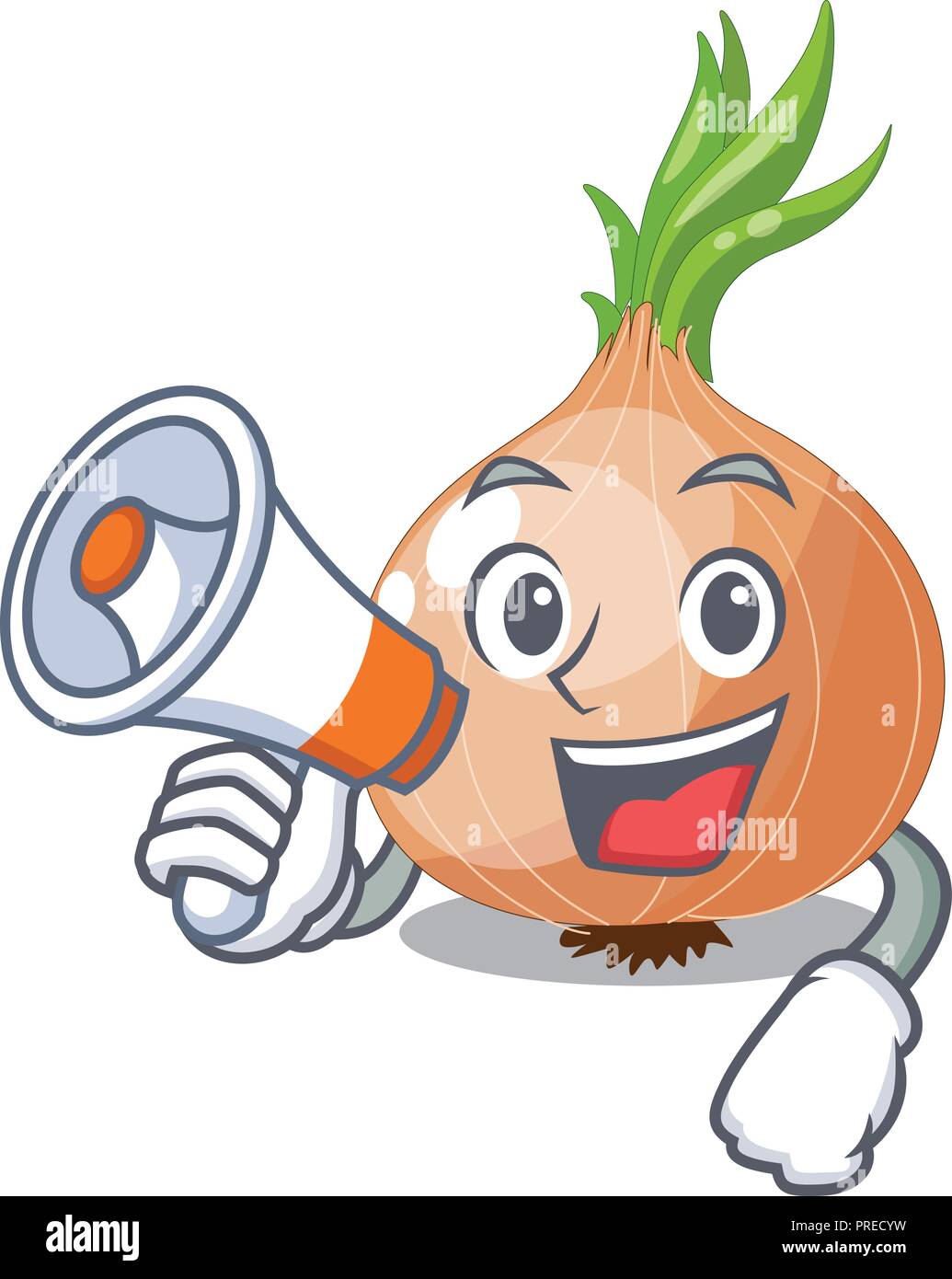 With megaphone raw onions in a cartoon box Stock Vector Image & Art - Alamy