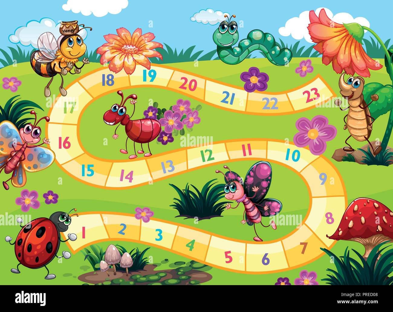 Board game with insect theme illustration Stock Vector Image & Art - Alamy
